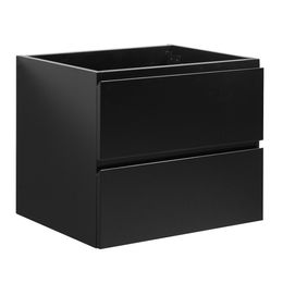 Badplaats WASCHBECKENUNTERSCHRANK Angela 2 Schubladen Schwarz Matt - 60 x 48 x 50 cm
