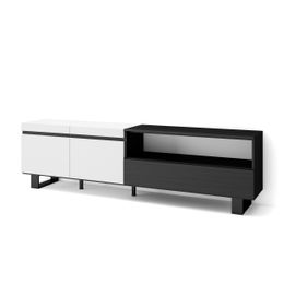 LOWBOARD, Tv-Schrank, Wei&szlig;, Schwarz, 200/35/57cm