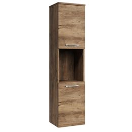Badplaats BADEZIMMERSCHRANK Montreal mit 2 T&uuml;ren Braun Eiche - 30 x 30 x 130 cm