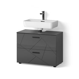 WASCHBECKENUNTERSCHRANK Ronco Anthrazit Hochglanz 80 x 58.6 cm