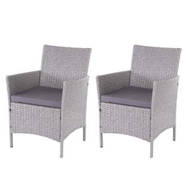MCW POLY-RATTAN SESSEL HALDEN Grau, Anthrazit 2er-Set