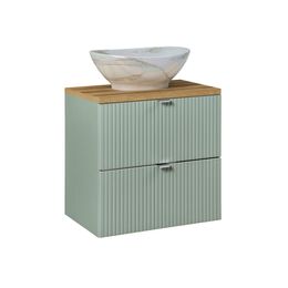 WASCHTISCH 60.4cm Jade Gr&uuml;n und Holz