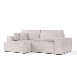 ECKSOFA CAVO mit Schlaffunktion Beige im Neve Stoff