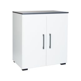Arthur Berndt KOMMODE 85/92/50 cm Wei&szlig; Anthrazit