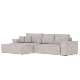 ECKSOFA TAURI mit Schlaffunktion Beige im Neve Stoff