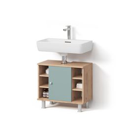 WASCHBECKENUNTERSCHRANK Fucino Gr&uuml;n/Goldkraft Eiche 60 x 54 cm