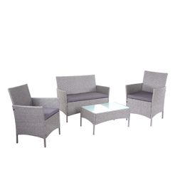 MCW POLY-RATTAN GARTEN-GARNITUR Grau