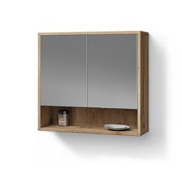 BADSPIEGELSCHRANK ATERNO Viking Oak 70 x 65 cm mit 2 T&uuml;ren