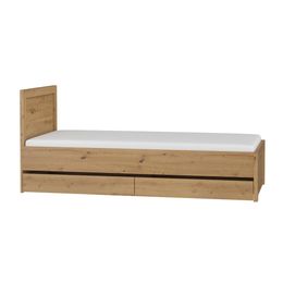 BETT 90/200 Kasla Holz und Anthrazitgrau