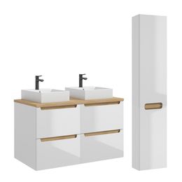 BADM&Ouml;BEL 120cm Livia 2er-Set Wei&szlig;