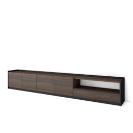 LOWBOARD, Dunkler Eiche und Schwarz, 310/37/50cm