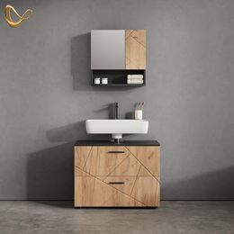 BADM&Ouml;BEL-SET Ronco Goldkraft Eiche/Anthrazit 2 Teile