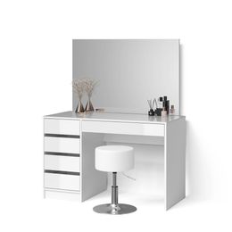 SCHMINKTISCH-SET Imola Wei&szlig; 120 cm mit Hocker
