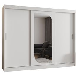 SCHIEBET&Uuml;RENSCHRANK mit Spiegel LUCY 200/250/62 3-t&uuml;rig