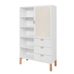 B&Uuml;CHERREGAL Laurie Wei&szlig; und Holz