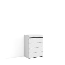 KOMMODE mit Schubladen, Sideboard Schrank, wei&szlig; und schwarz, 35/57/75cm
