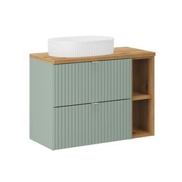 WASCHTISCH 80.4cm Jade Gr&uuml;n und Holz