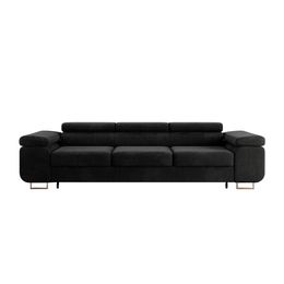 SCHLAFSOFA Lyam 3 Sitzpl&auml;tze Schwarz