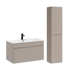 BADM&Ouml;BEL 80cm Zelie 2er-Set Kaschmir