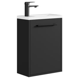 Badplaats G&Auml;STE-WC-M&Ouml;BELSET Florence 2 Teile Schwarz Hochglanz - 40 x 22 x 50 cm