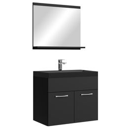 Badplaats BADM&Ouml;BEL-SET Montreal 3 Teile Schwarz Matt - Schwarze Waschbecken - 60 x 35 x 51 cm
