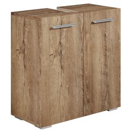 Badplaats WASCHBECKENUNTERSCHRANK Jupiter 2 T&uuml;ren Braun Eiche - 60 x 30 x 60 cm