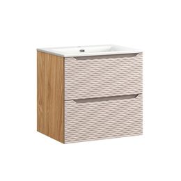 WASCHTISCH 60cm Elora Beige und Holz