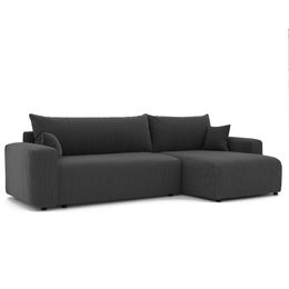 ECKSOFA mit Schlaffunktion und Bettkasten, Schwarz