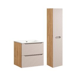 BADM&Ouml;BEL 60cm Elora 2er-Set Beige und Holz