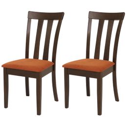 MCW ESSZIMMERSTUHL Orange, Dunkelbraun 2er-Set