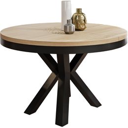 ESSTISCH Clara runder ausziehbarer, Sonoma Eiche 100-180/100/76 cm