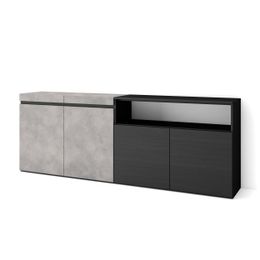 SIDEBOARD zementgrau, 200/35/75cm