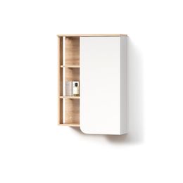 BADSCHRANK Marano Sonoma/Wei&szlig; 50 x 75 cm mit T&uuml;r und offenen F&auml;chern