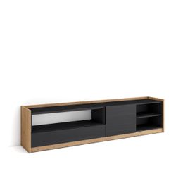 LOWBOARD, Schwarz Eiche, 207/37/50cm