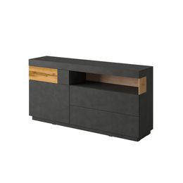 SIDEBOARD Andrea Anthrazitgrau und Holz