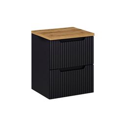 WASCHTISCHUNTERSCHRANK 50.4cm Riva Schwarz und Holz