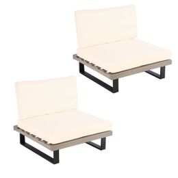 MCW LOUNGE-SESSEL Schwarz, Grau, Cremewei&szlig;