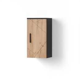 BADSCHRANK Ronco Goldkraft Eiche/Anthrazit 30 x 59 cm