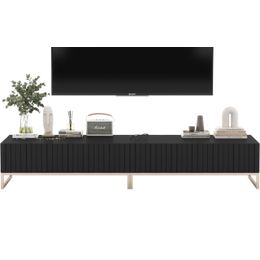 TV-LOWBOARD 2-er Set Elpis Schwarz Matt Glamour 110 cm