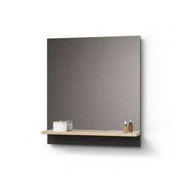 BADSPIEGEL Timavo Anthrazit 60 x 67 cm mit Regal