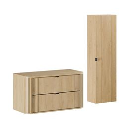 WASCHTISCHUNTERSCHRANK 100.4cm Mila 2er-Set Helle Eiche