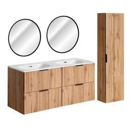 BADM&Ouml;BEL 120.4cm Adriel 2er-Set Holz in Eichenoptik
