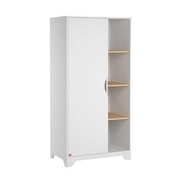 SCHRANK 1 T&uuml;r Wei&szlig; und Holz