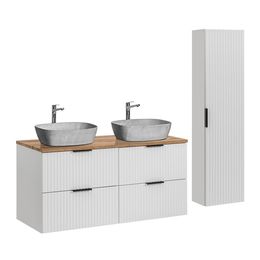 BADM&Ouml;BEL 120.8cm Adriel 2er-Set Wei&szlig;