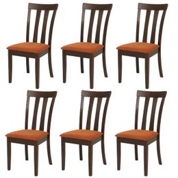 MCW ESSZIMMERSTUHL Orange, Dunkelbraun 6er-Set
