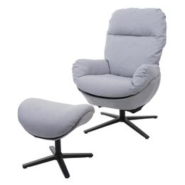 MCW RELAXSESSEL + HOCKER Hellgrau