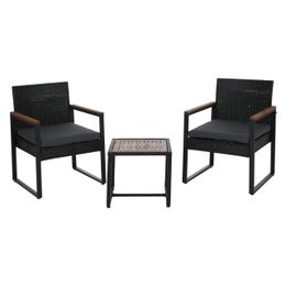 MCW POLY-RATTAN GARNITUR Schwarz