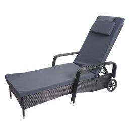 MCW POLY-RATTAN SONNENLIEGE Anthrazit, Grau