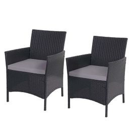 MCW POLY-RATTAN SESSEL HALDEN Anthrazit 2er-Set
