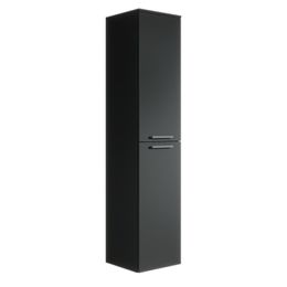 Badplaats BADEZIMMERSCHRANK Venus mit 2 T&uuml;ren Schwarz - 30 x 30 x 160 cm